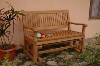 Teak Glider Bench - 20% Off + Free Shipping
